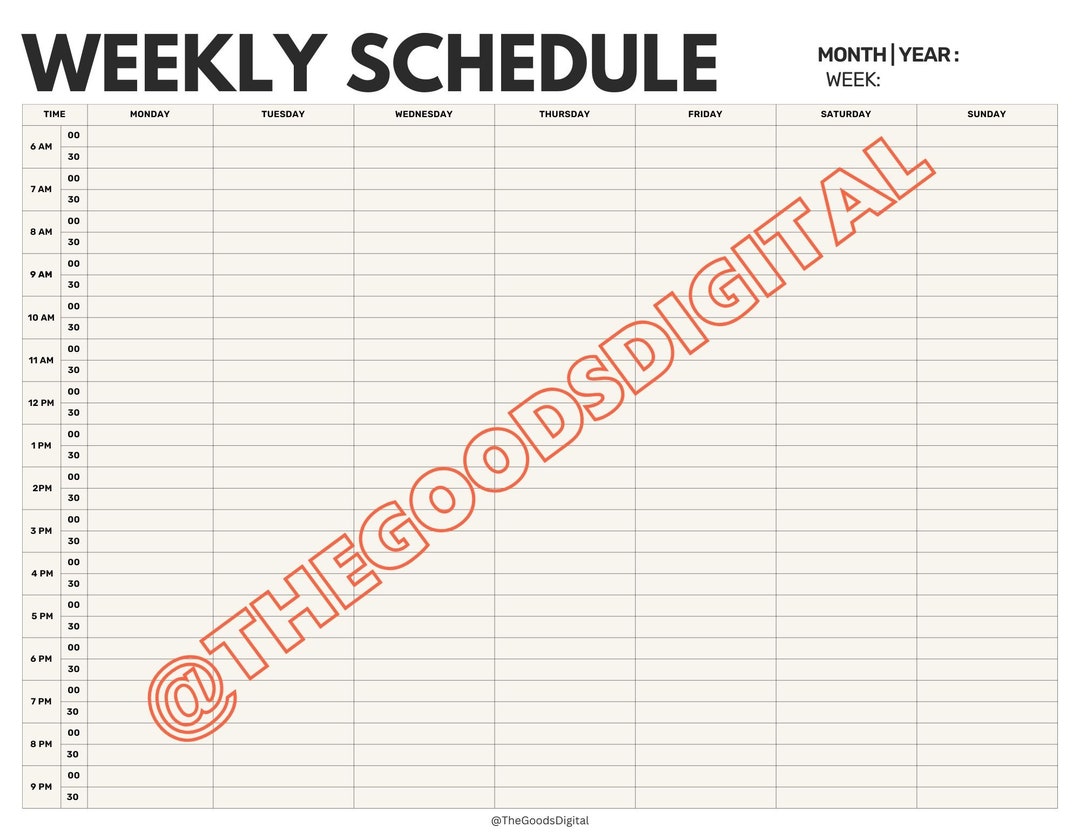 Ultimate Weekly Planner Printable | Digital Download | Landscape ...