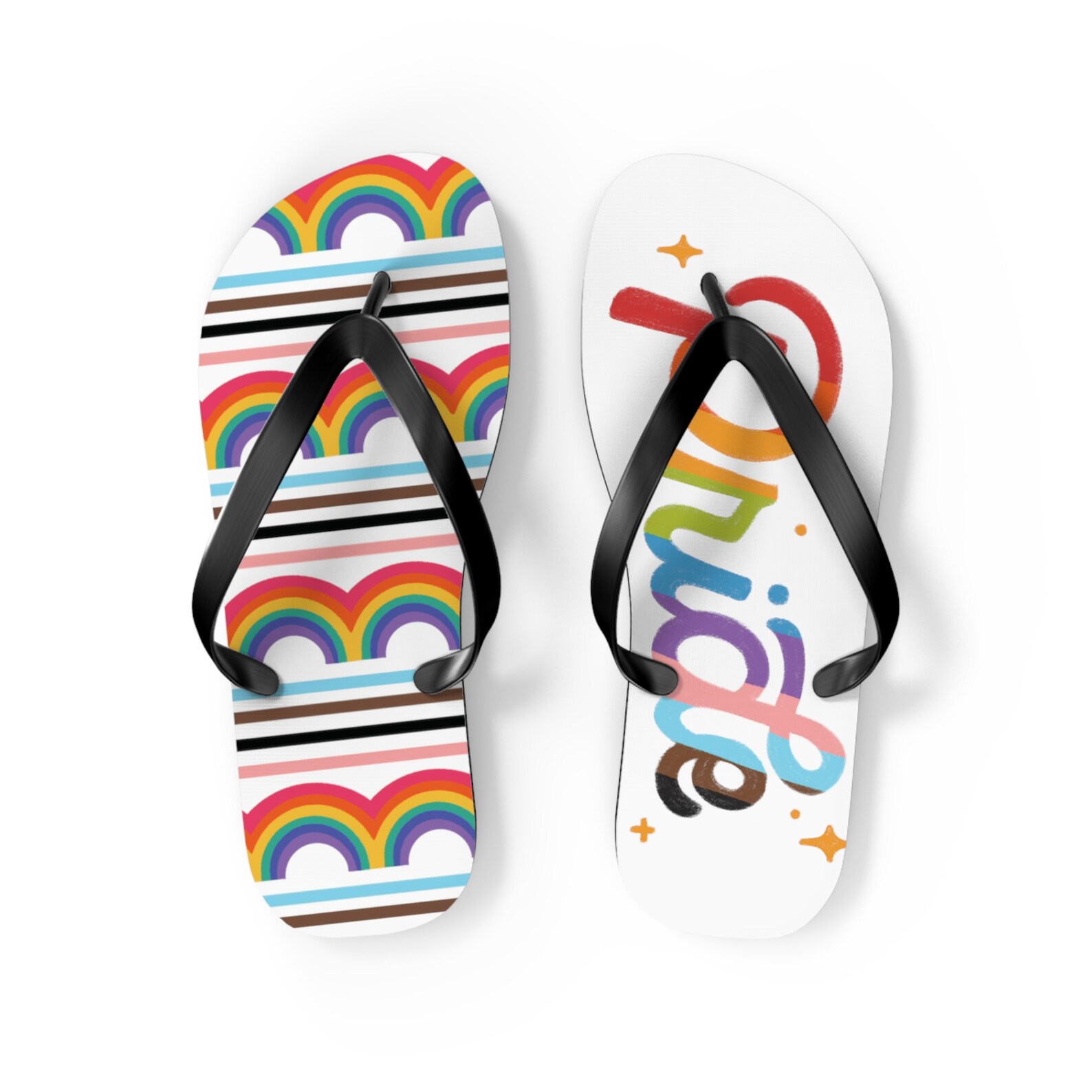 PRIDE Rainbow Wave Flip Flops - Walk With PRIDE, Step by Step ...