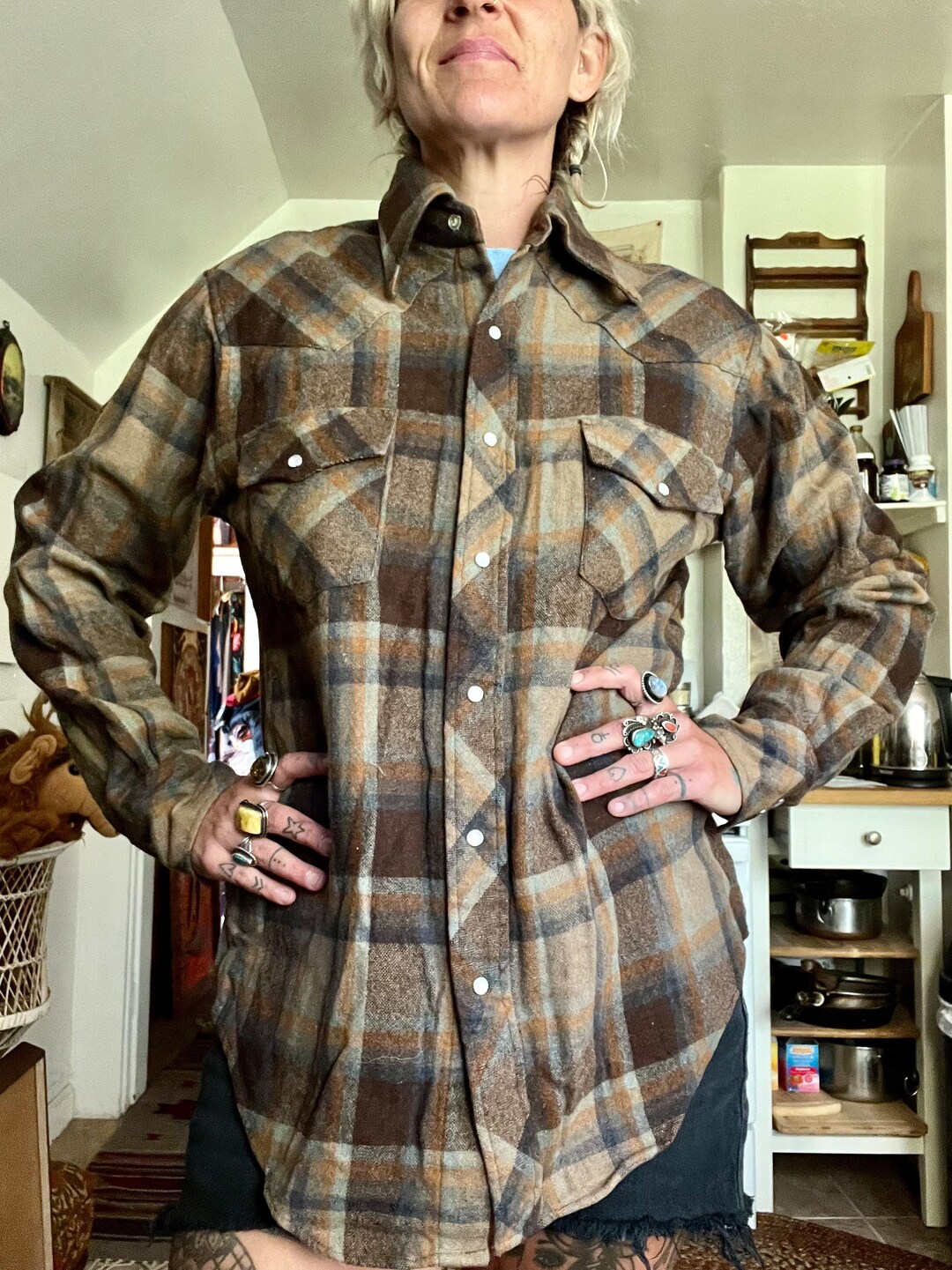 Rad 1970s/80s Vintage Kmart Plaid Wool Flannel Gender - Etsy