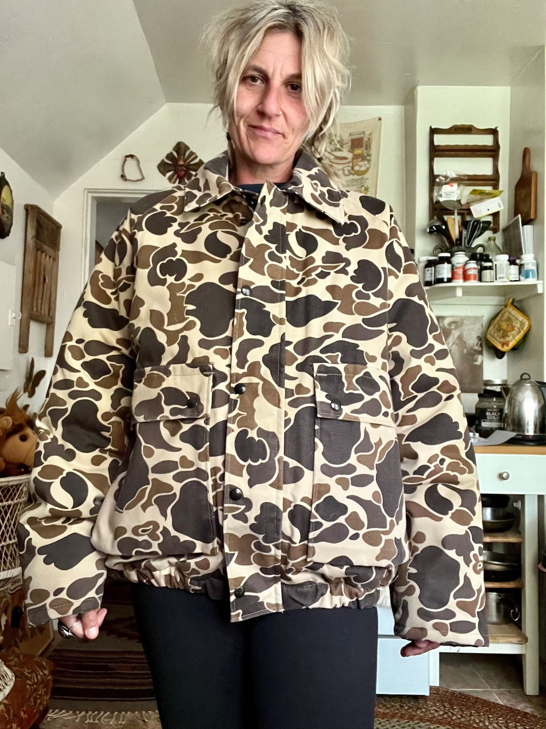 Walls Insulated Blizzard Pruf 1980s Vintage Camo Hunting Puffer Jacket ...