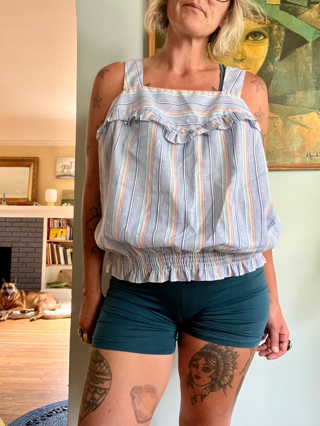 1980’s Vintage Striped Boho Our Way California Tank Top Womens Size ...