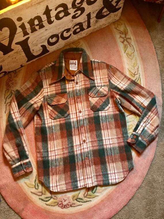 Montgomery ward 1970’s vintage plaid wool/linen blend… - Gem