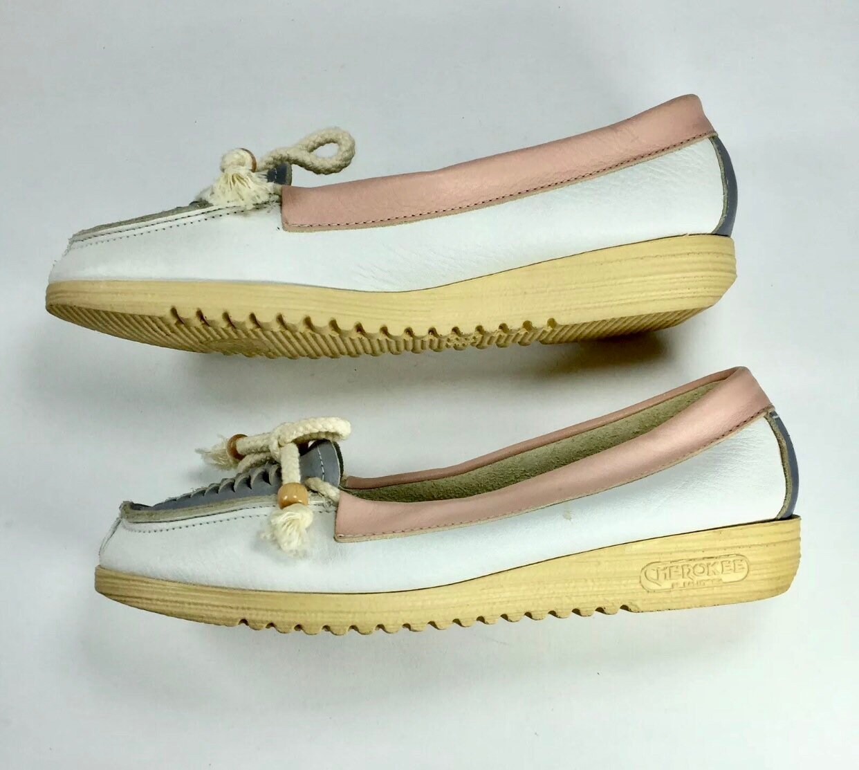 Cherokee 1980’s Vintage Preppy Pastel Colored Wedge Loafer Shoes Women ...