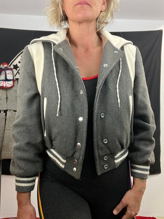 1960’s Varsity vintage cheerleading bomber jacket wit… - Gem