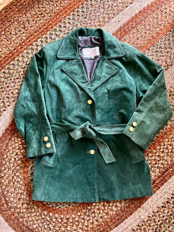 ON HOLD…1980’s Di Capra green suede leather Canadian … - Gem