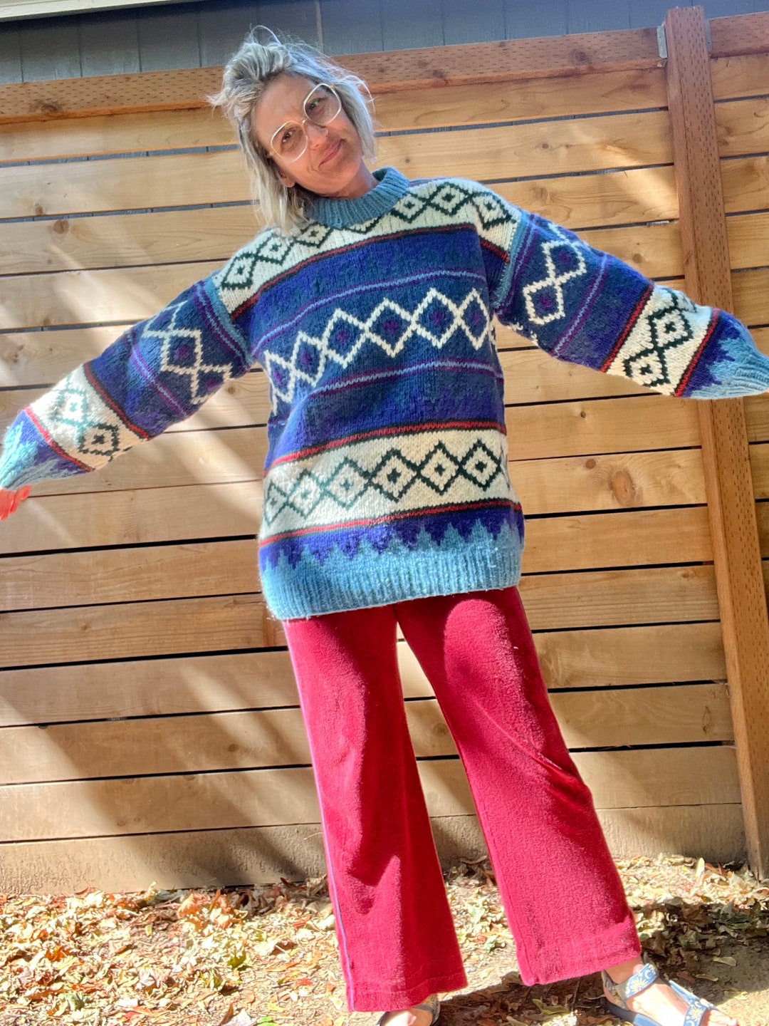 1980s Vintage Ecuadorian Wool Sweater Mens or Womens Size Large - Etsy