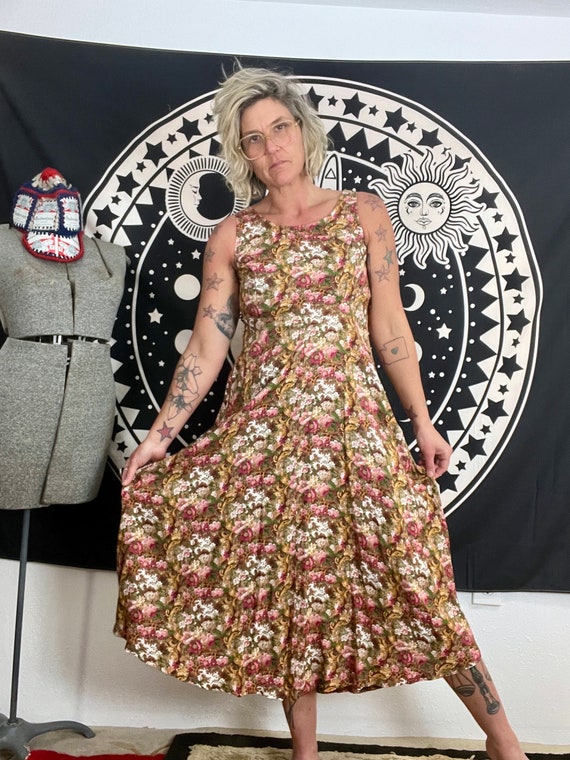 1990’s vintage Contempo brand floral tank summer dres… - Gem