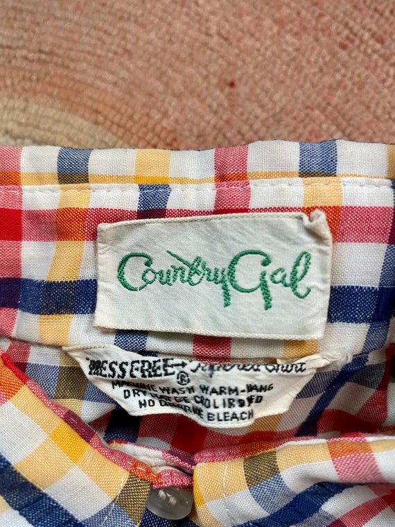 Country gal western vintage 1970’s checkered cowgirl … - Gem