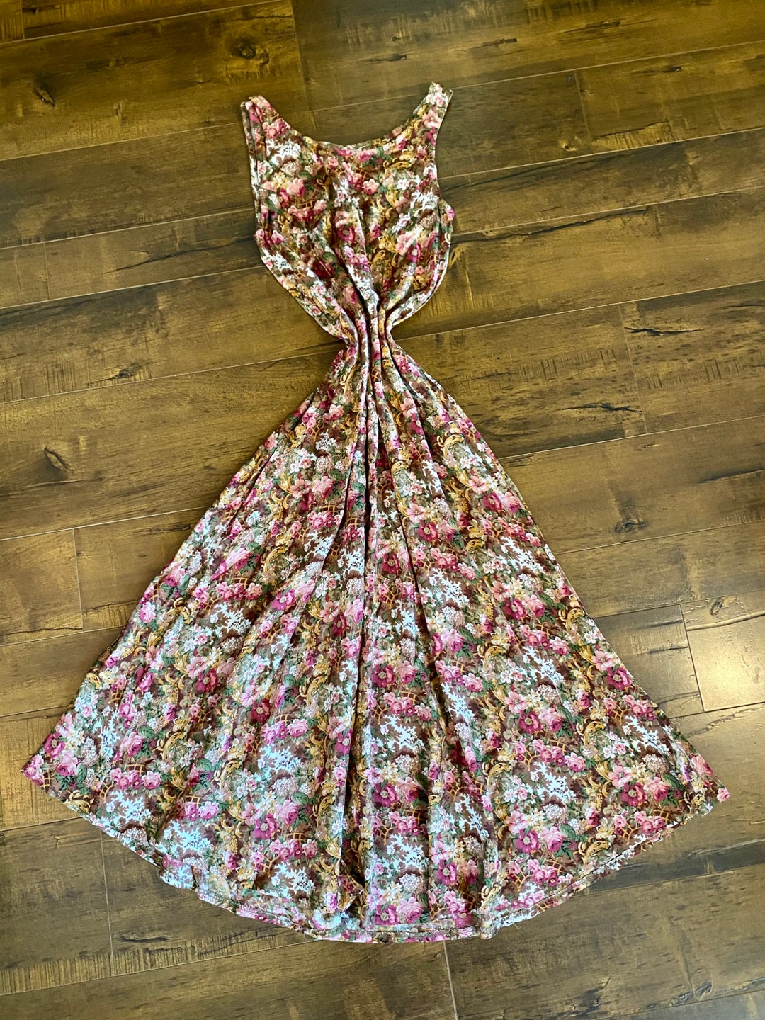 1990s Vintage Contempo Brand Floral Tank Summer Dress Womens - Etsy