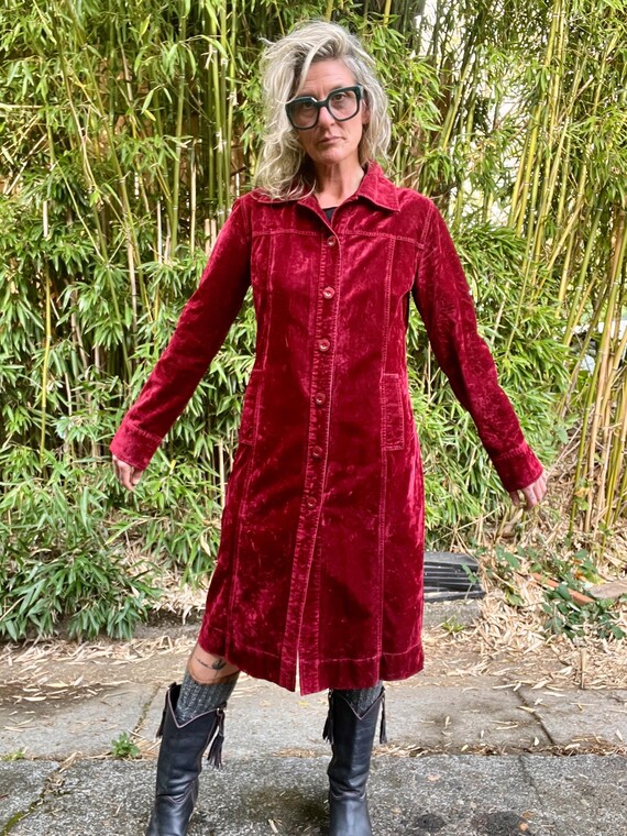 GUESS 1990’s vintage crushed velvet button down dress… - Gem