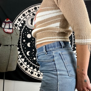 Rad 1970’s Vintage Hand Knit Cross Stitched Acrylic Space Rocket ...