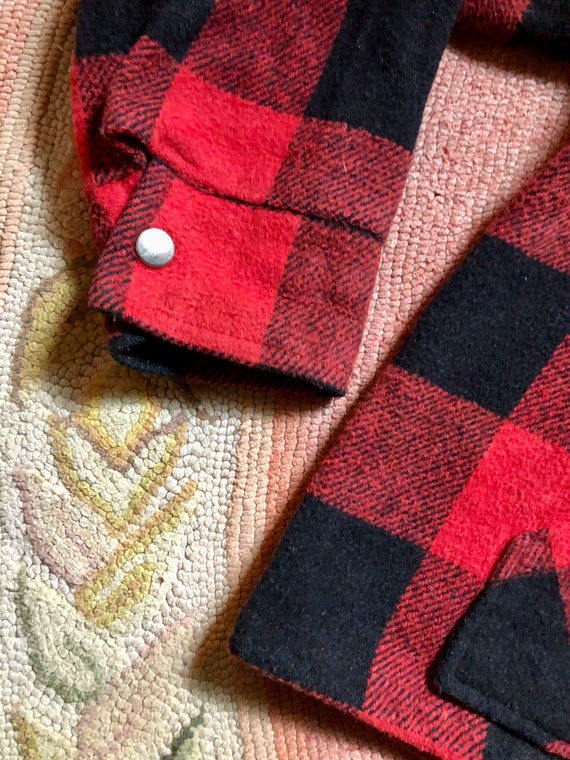 Montgomery ward 1970’s buffalo plaid red and black ho… - Gem