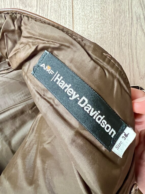 1970’s AMF Harley Davidson brown leather motto/motorc… - Gem