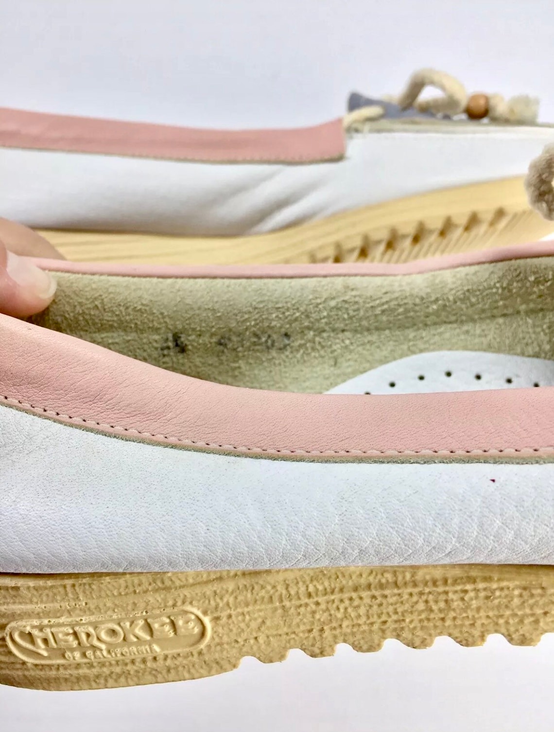 Cherokee 1980’s Vintage Preppy Pastel Colored Wedge Loafer Shoes Women ...