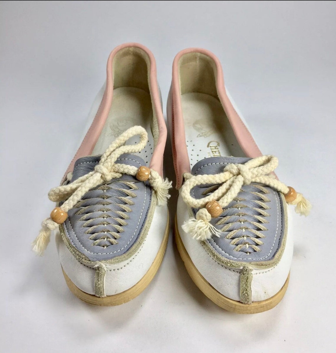 Cherokee 1980’s Vintage Preppy Pastel Colored Wedge Loafer Shoes Women ...
