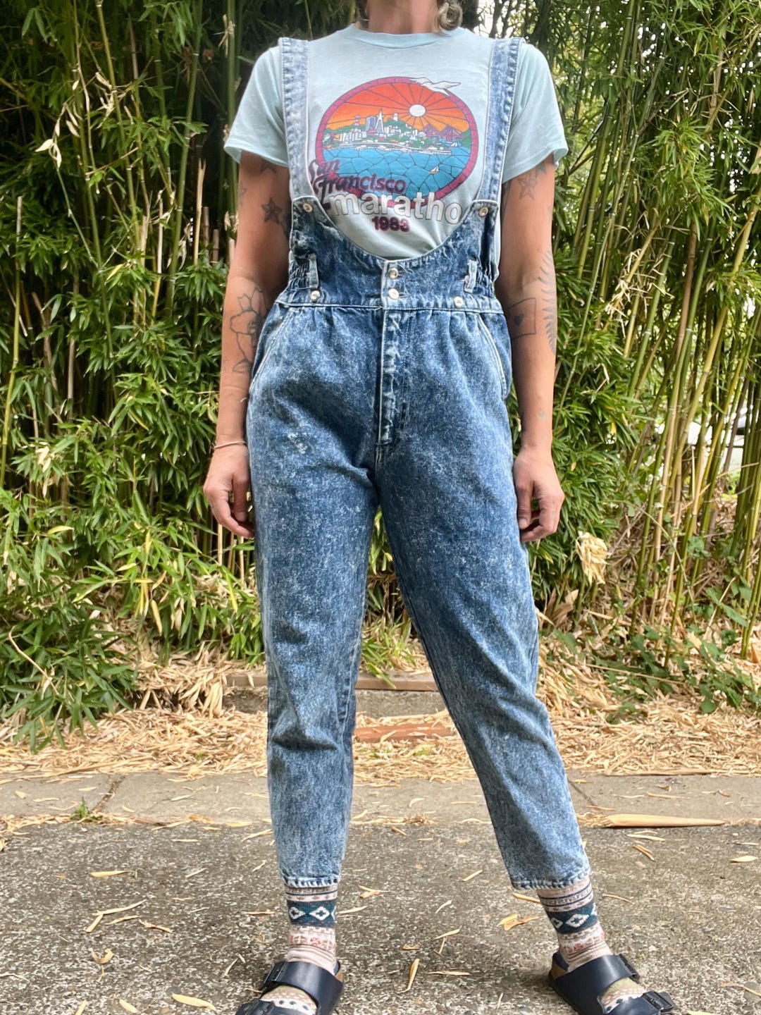 1990’s/y2k Vintage Acid Wash Denim/cotton Overalls Womens Size Small - Etsy