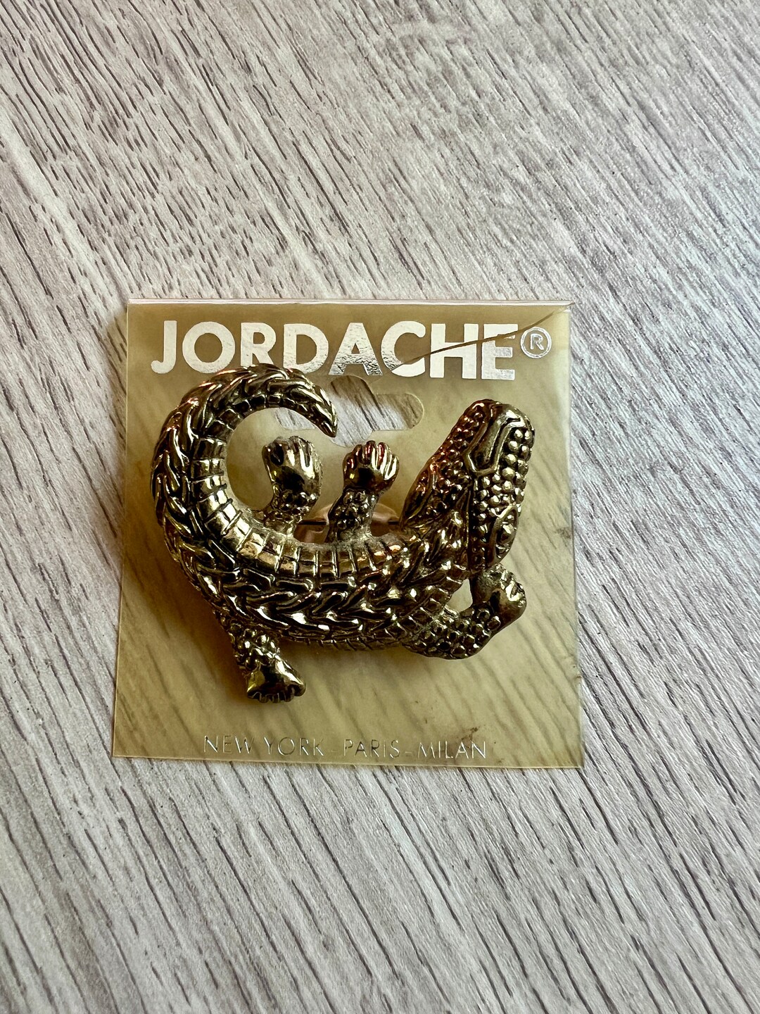 Vintage Jordache Alligator Gold Tone Brass Brooch Pin - Etsy