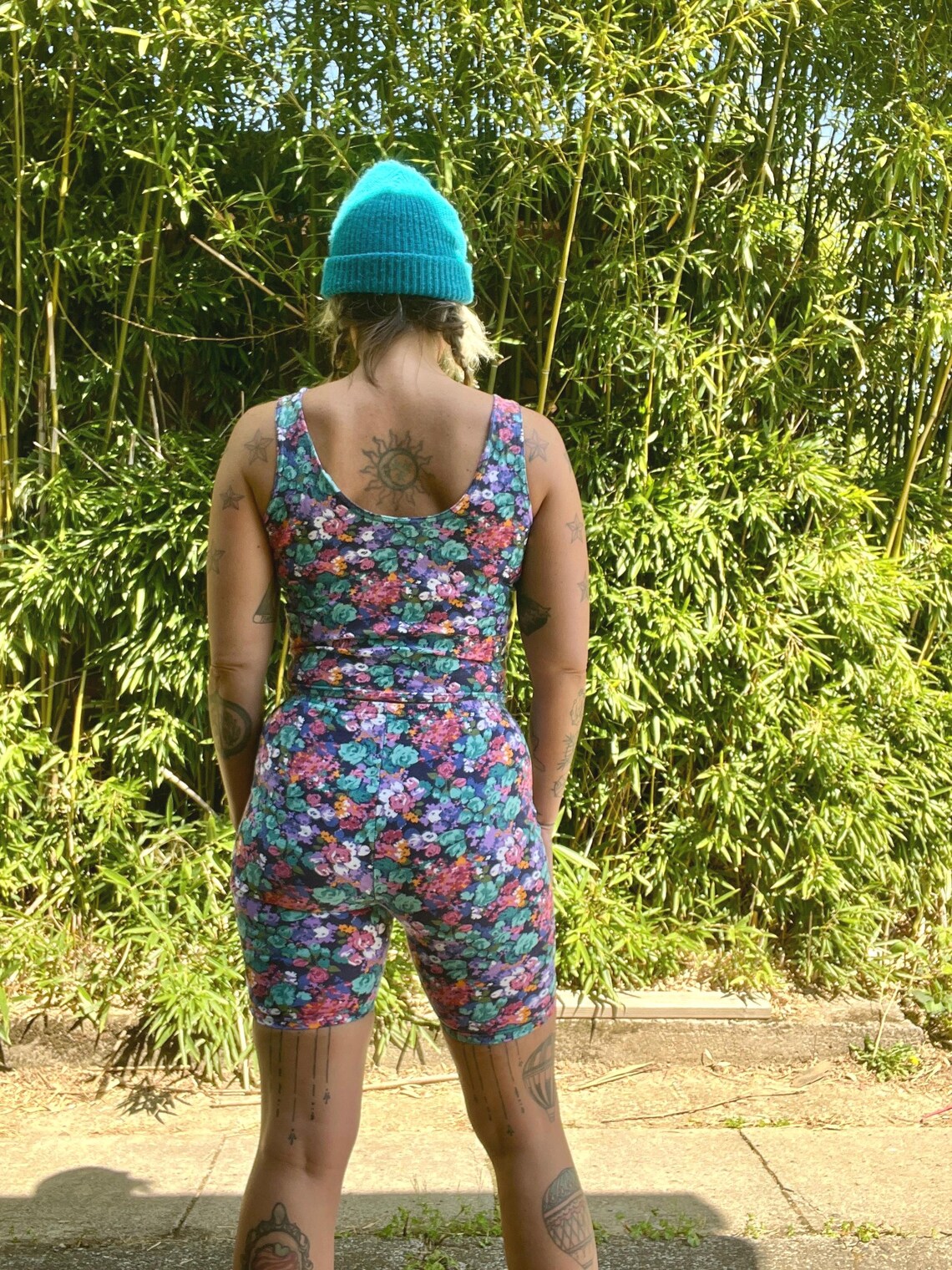 1980’s Floral Vintage Bike Shorts and Tank 2 Piece Outfit Women’s Size ...