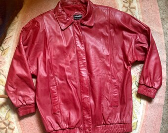 Cherry Leather Jacket - Etsy