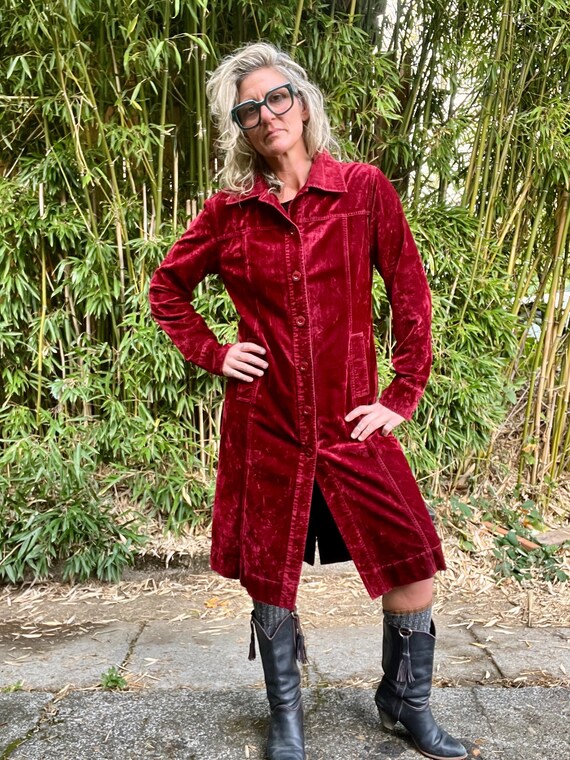 GUESS 1990’s vintage crushed velvet button down dress… - Gem