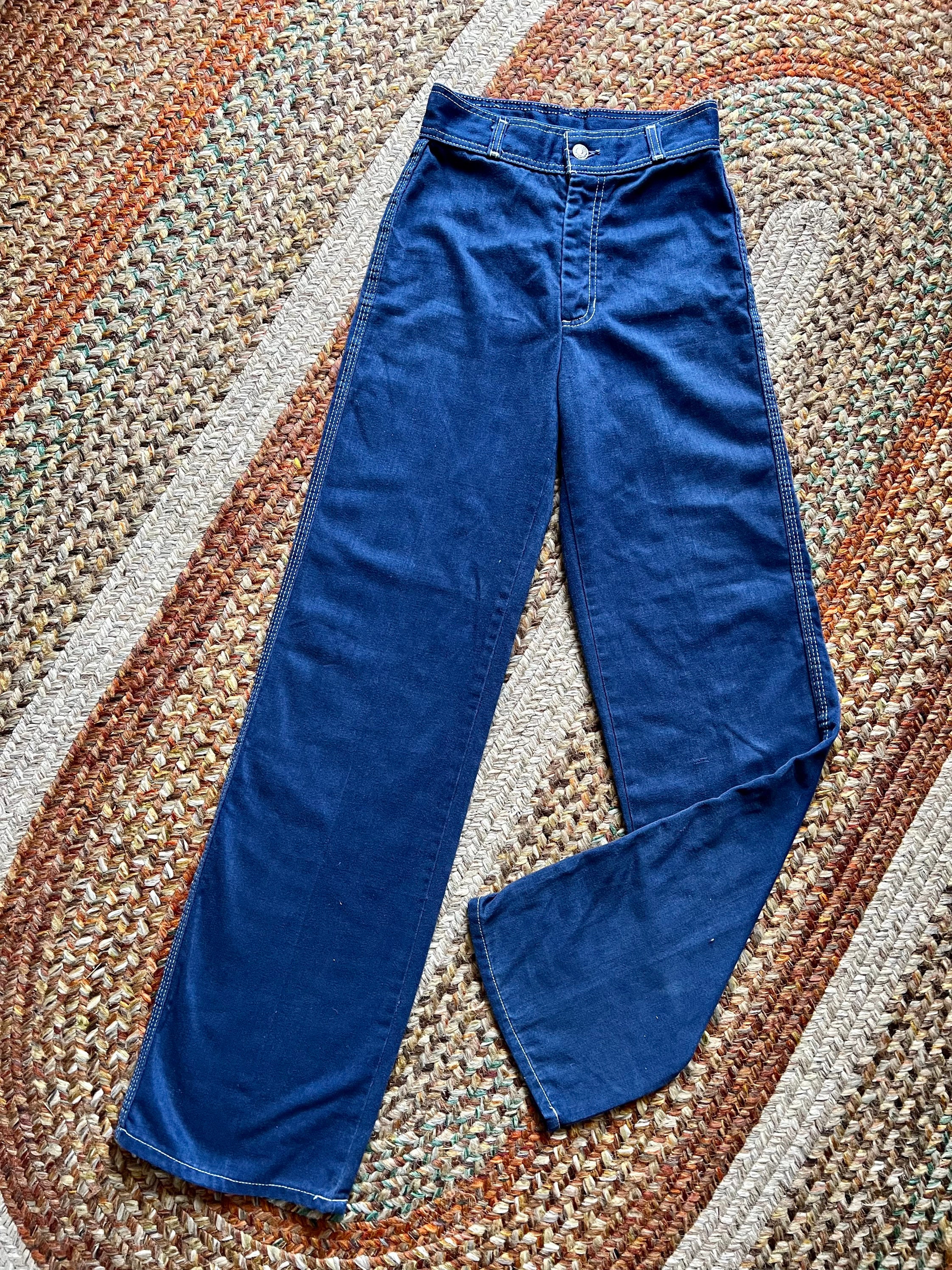Texas Rider Levi s 1970 s vintage high waisted dark denim jeans women s size xsmall 24 in waist