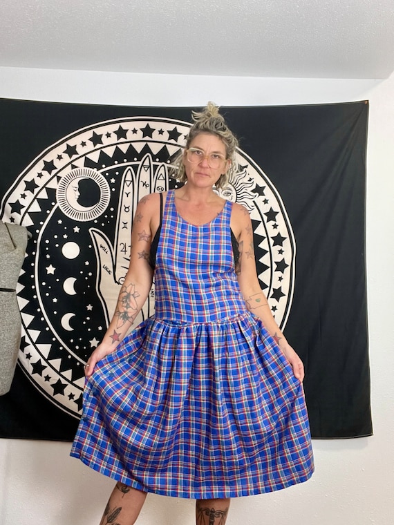 Eber vintage 1980’s/90’s plaid flannel jumper dress w… - Gem