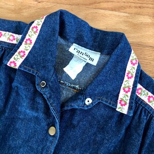Adorable Vintage 1980s Ransom Denim Floral Western Dress. - Etsy