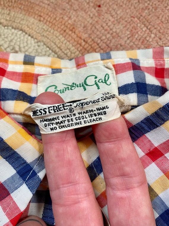 Country gal western vintage 1970’s checkered cowgirl … - Gem