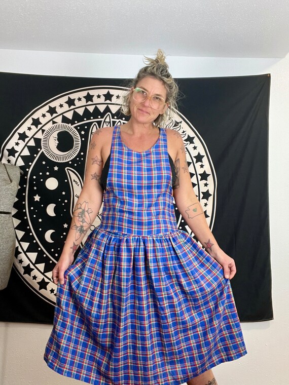 Eber vintage 1980’s/90’s plaid flannel jumper dress w… - Gem