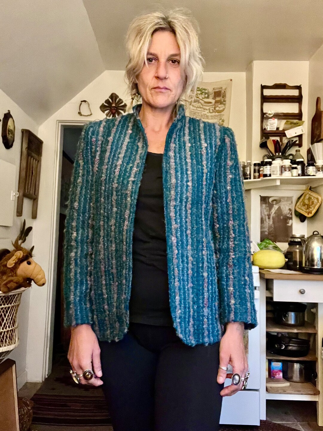 Devon 1980’s Vintage Speckled Mohair Wool Blend Jacket Women’s Size ...