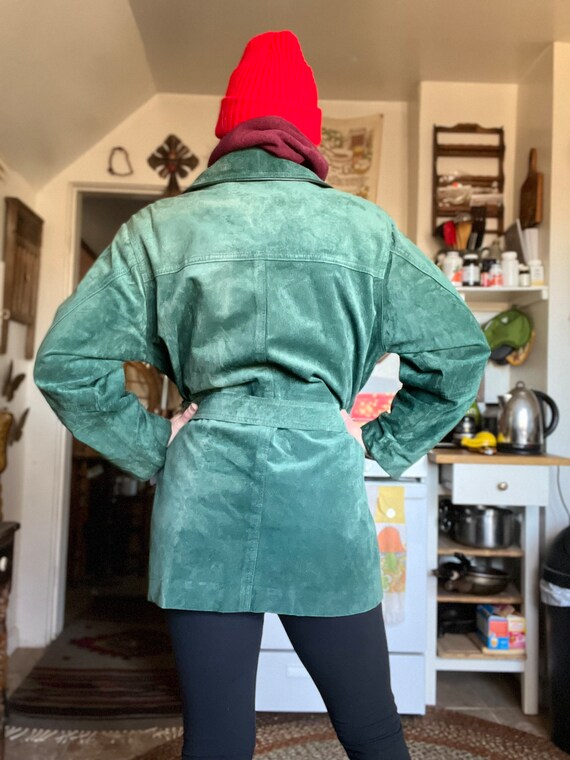 ON HOLD…1980’s Di Capra green suede leather Canadian … - Gem