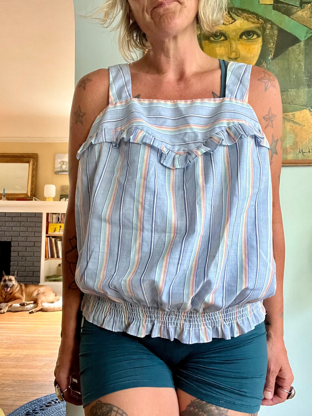 1980s Vintage Striped Boho Our Way California Tank Top Womens Size ...