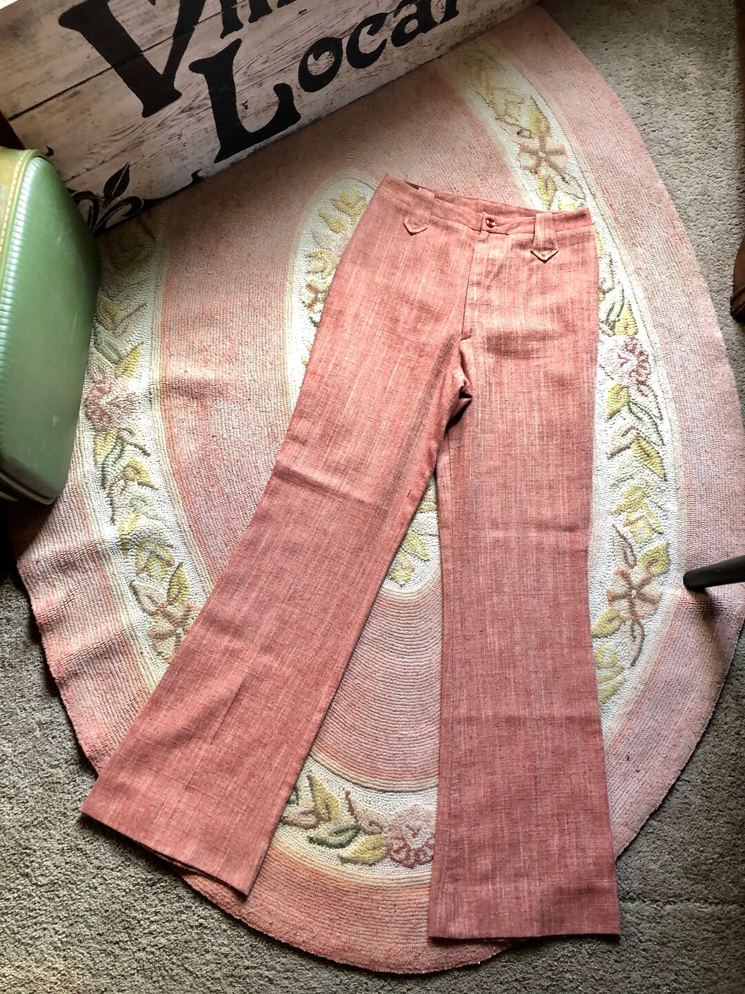 Lasso Western 1970’s Vintage Linen Blend Flare Bootcut Women’s Pants ...