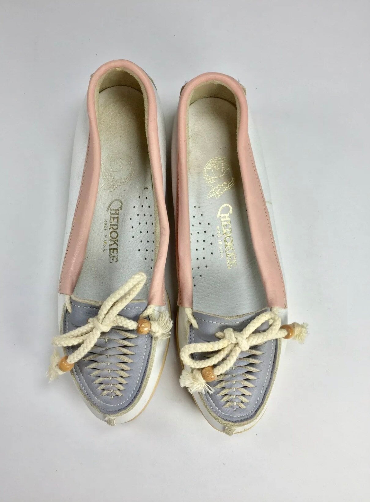 Cherokee 1980’s Vintage Preppy Pastel Colored Wedge Loafer Shoes Women ...