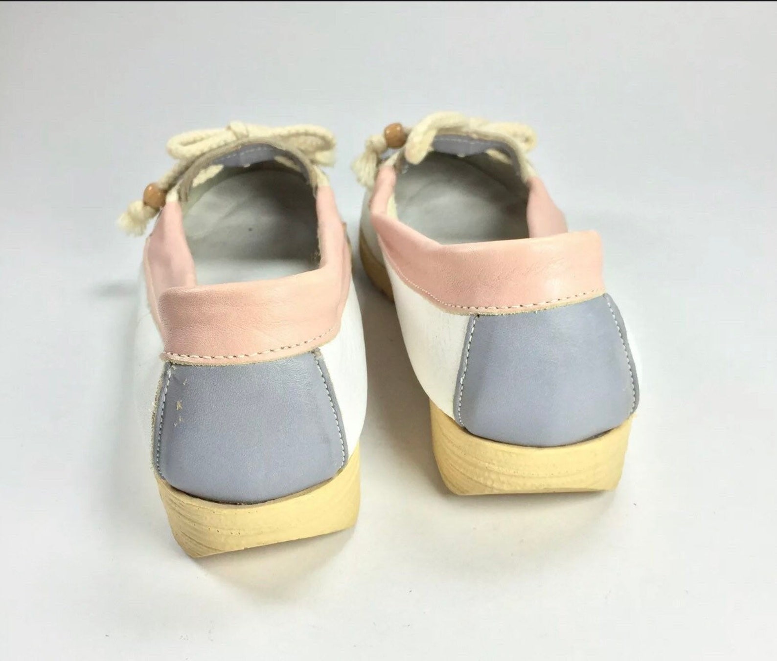 Cherokee 1980’s Vintage Preppy Pastel Colored Wedge Loafer Shoes Women ...