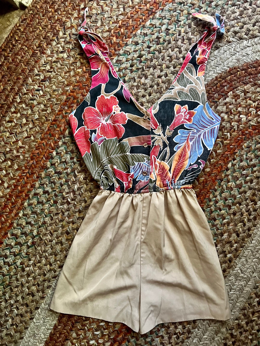 Jerell of Texas Pance 1970’s/80’s Vintage Floral Tank Romper Women’s ...