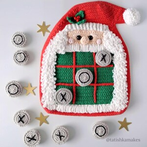 Tic-tac-toe Crochet Pattern. Tic-tac-toe Santa. Christmas Tic-tac-toe ...