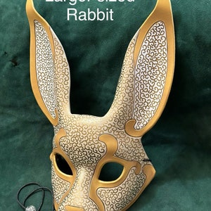 Leather Mask MADE TO ORDER Venetian Rabbit Mask... Masquerade Bunny ...