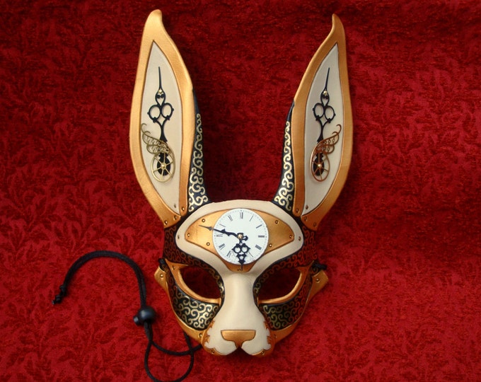 March-of-time Hare V26... Leather Clockwork Rabbit Mask - Etsy