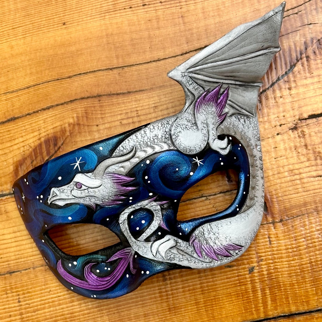 READY TO SHIP Dragon Starry Night Mask... Original Leather Masquerade ...