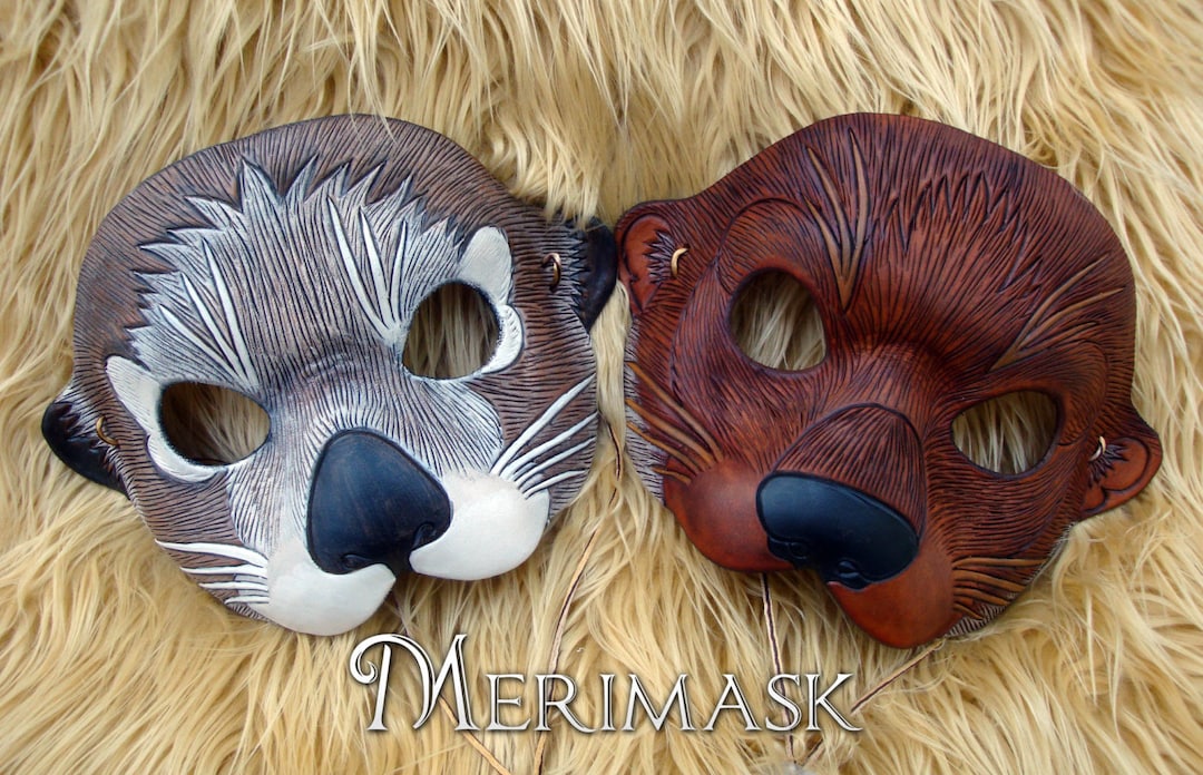 Leather Mask MADE TO ORDER Otter Mask... Masquerade Costume Mardi Gras ...
