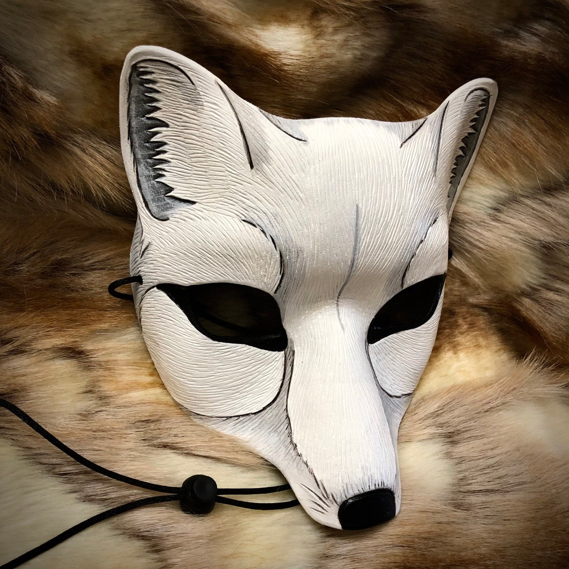 Leather Mask MADE TO ORDER New Arctic Fox Mask... Masquerade - Etsy
