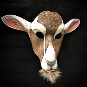 MADE TO ORDER Toggenburg Goat Mask... Leather Mask Costume Cosplay ...