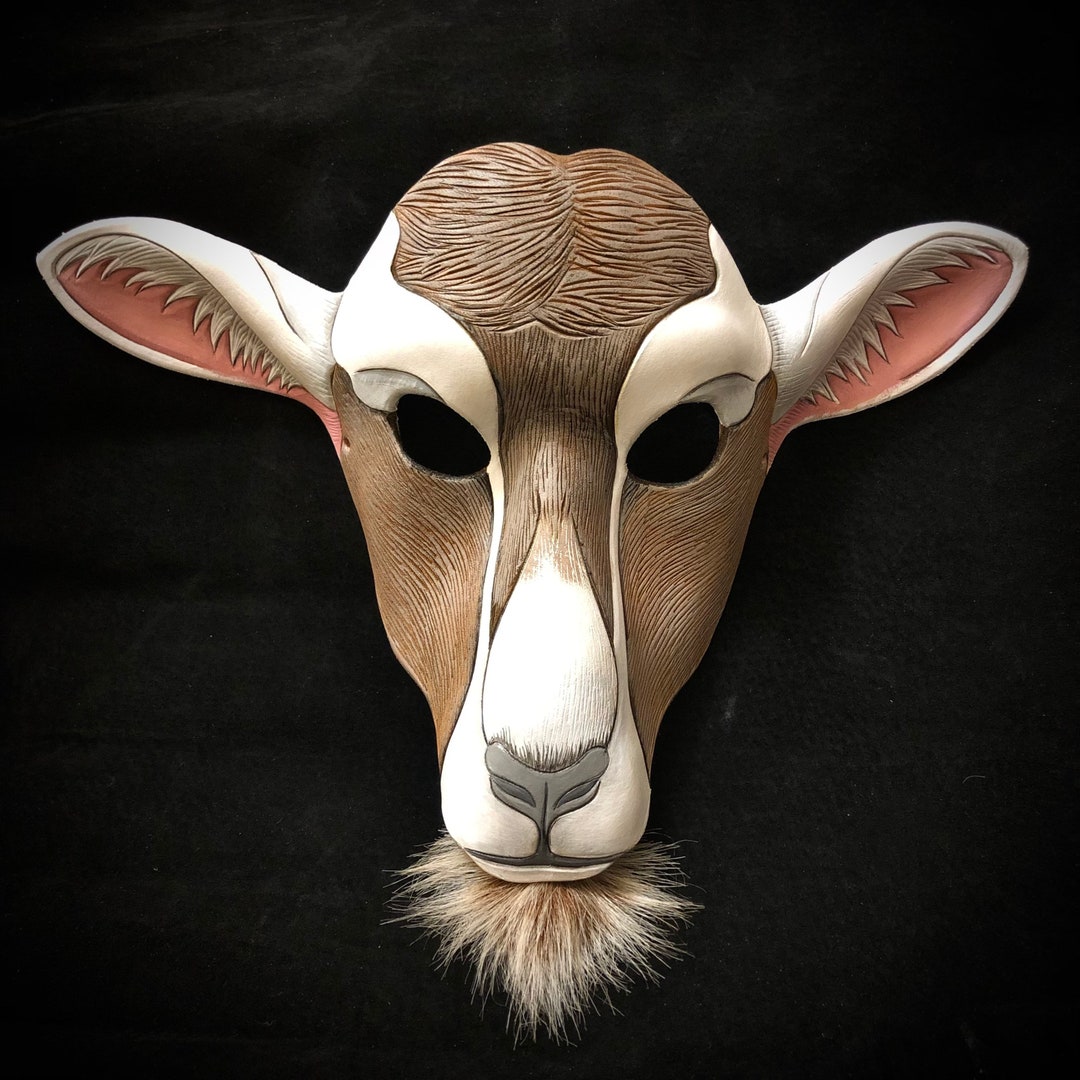 MADE TO ORDER Toggenburg Goat Mask... Leather Mask Costume Cosplay ...