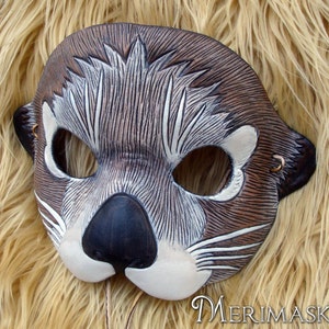 Leather Mask MADE TO ORDER Otter Mask... Masquerade Costume Mardi Gras ...