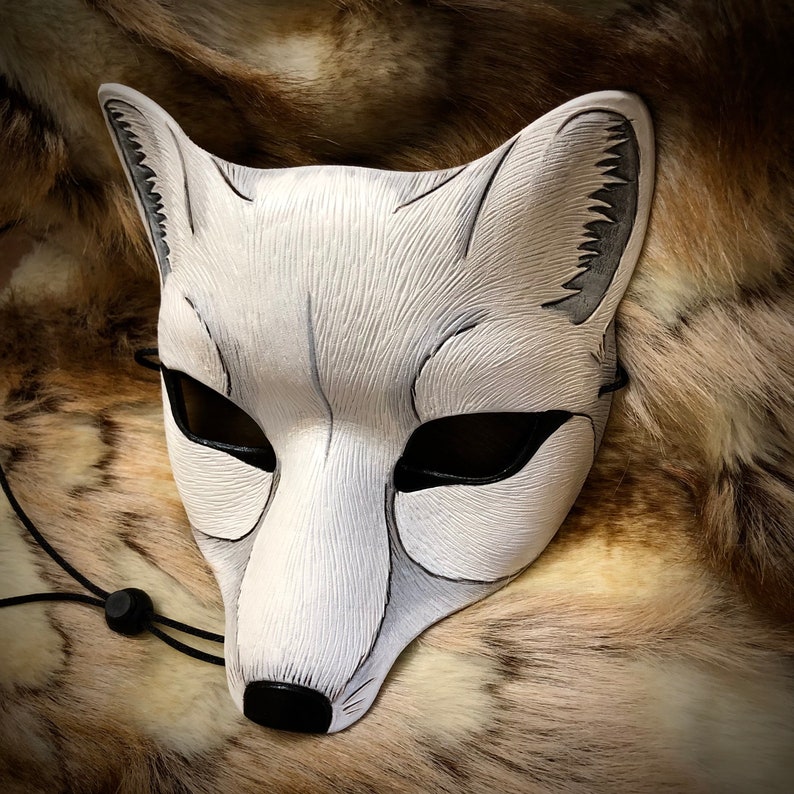 Leather Mask MADE TO ORDER New Arctic Fox Mask... Masquerade - Etsy
