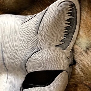 Leather Mask MADE TO ORDER New Arctic Fox Mask... Masquerade White Fox ...