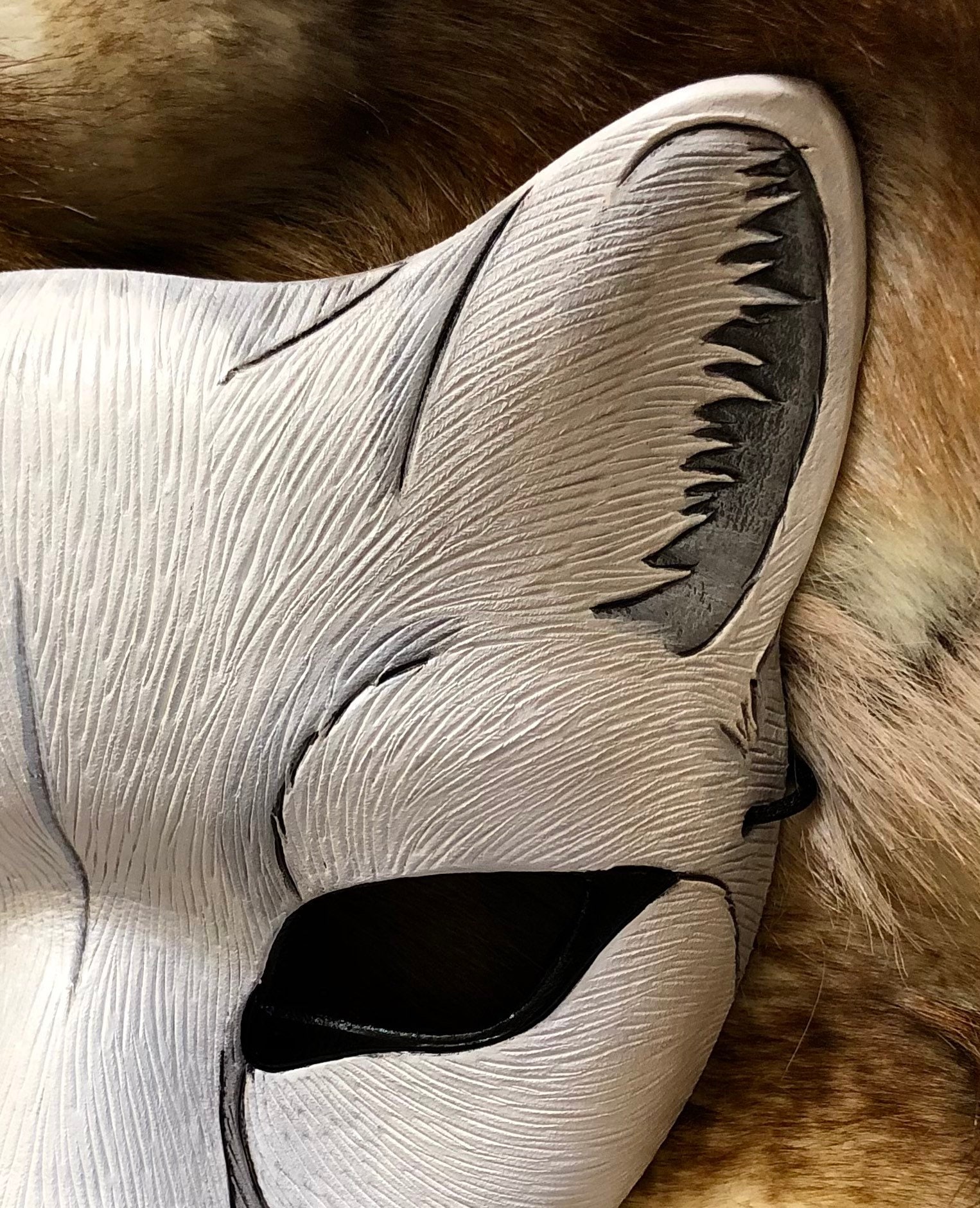 Leather Mask MADE TO ORDER New Arctic Fox Mask... Masquerade | Etsy