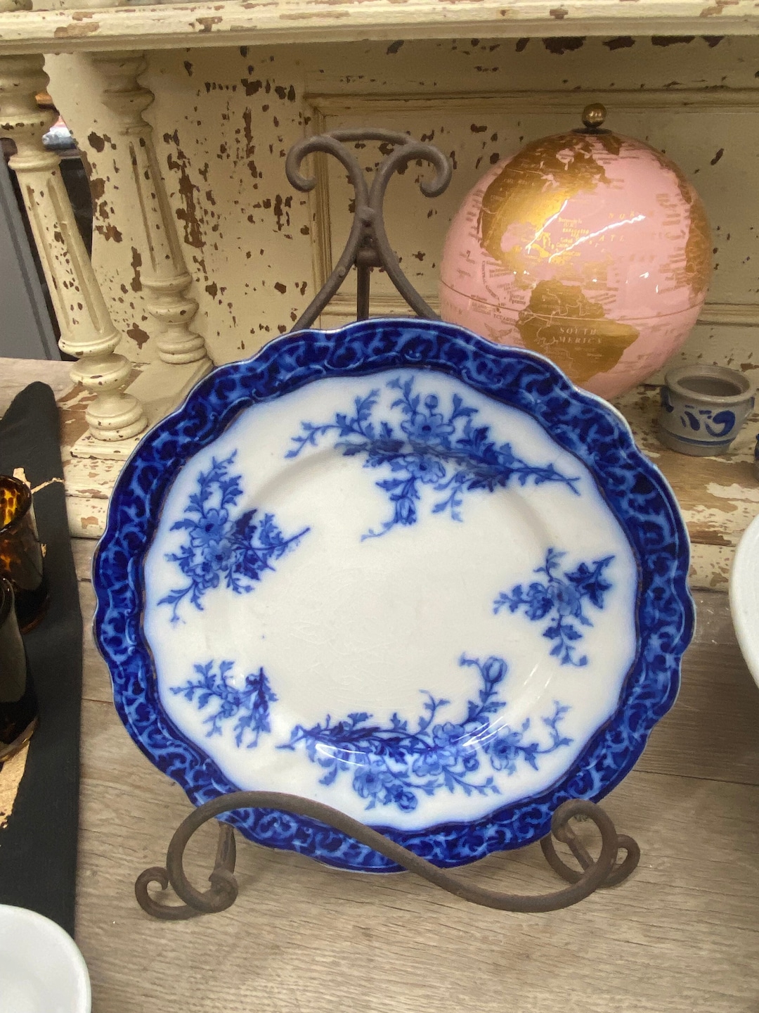 Touraine Stanley Pottery English Flow Blue 10 Round Plate 5 - Etsy