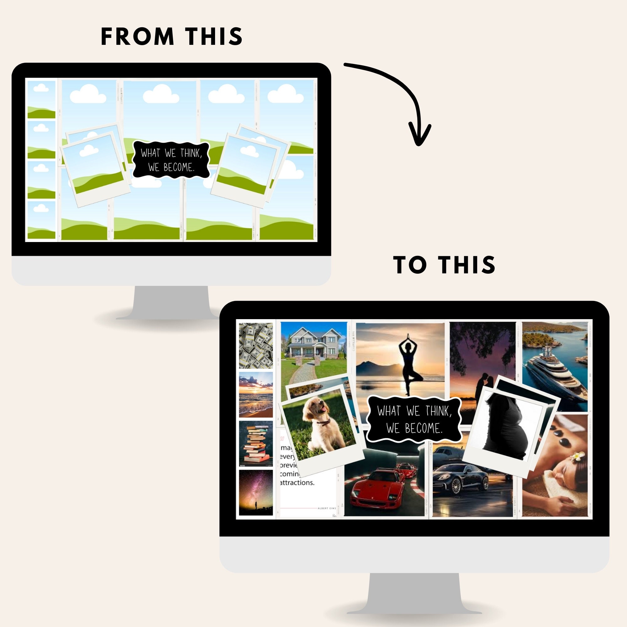 Vision Board Template, Digital Manifestation Board , Law of Attraction ...